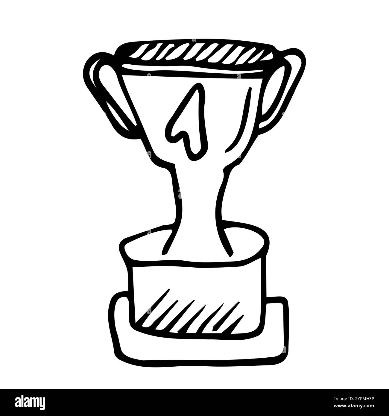Winner Trophy Doodle, a hand drawing vector doodle illustration of a ...