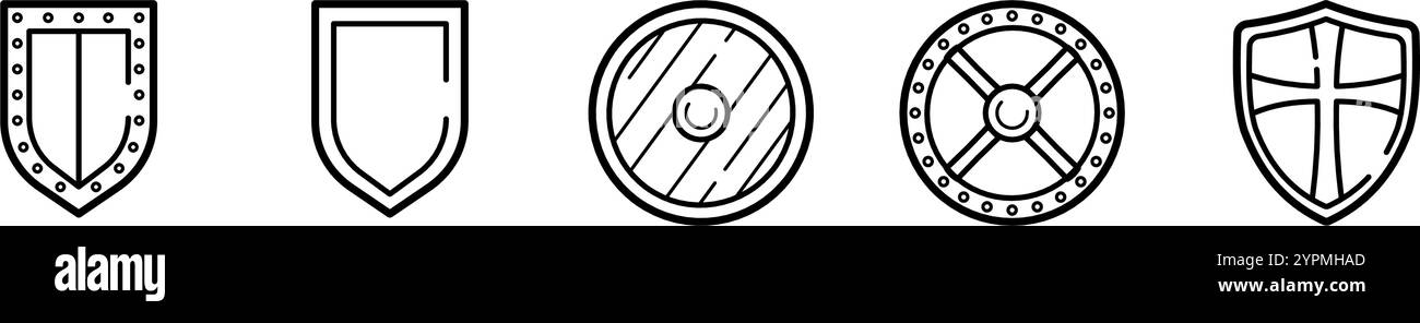 Medieval shield, knights shields - vector icon Stock Vector Image & Art ...