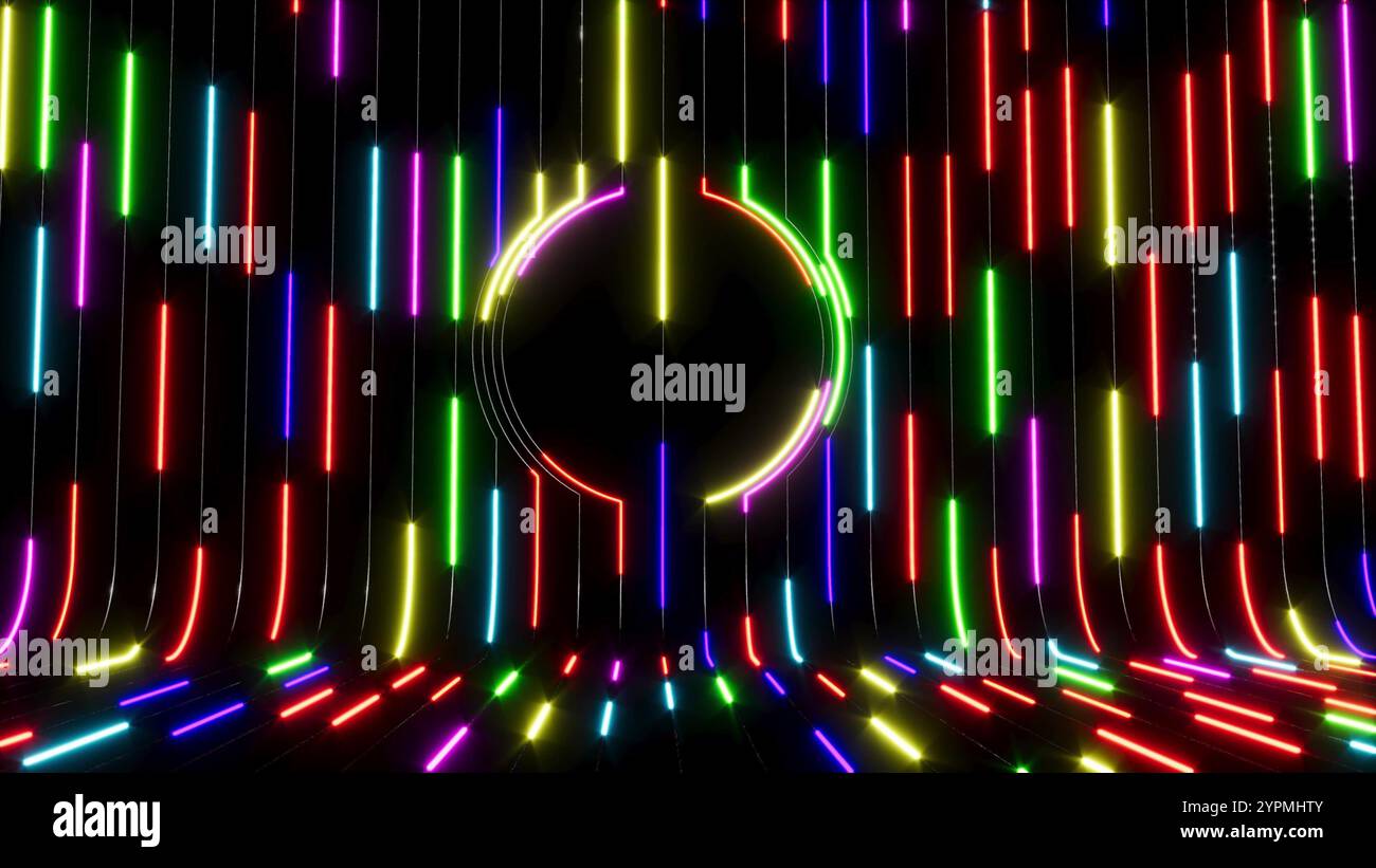 Neon color curve line mock up 3d render Stock Photo - Alamy