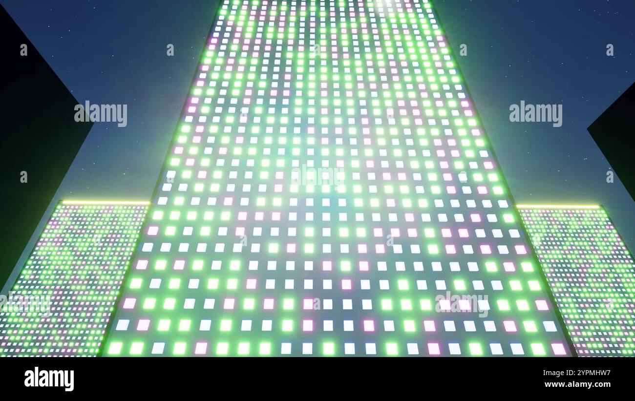 Server led lights datacenter innovation technology 3d render Stock ...