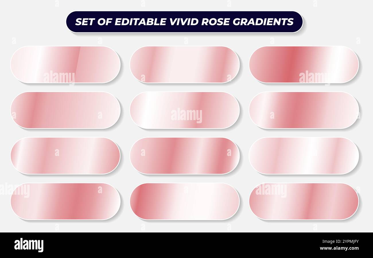 Collection of rose gradients vector illustrations Stock Vector Image ...