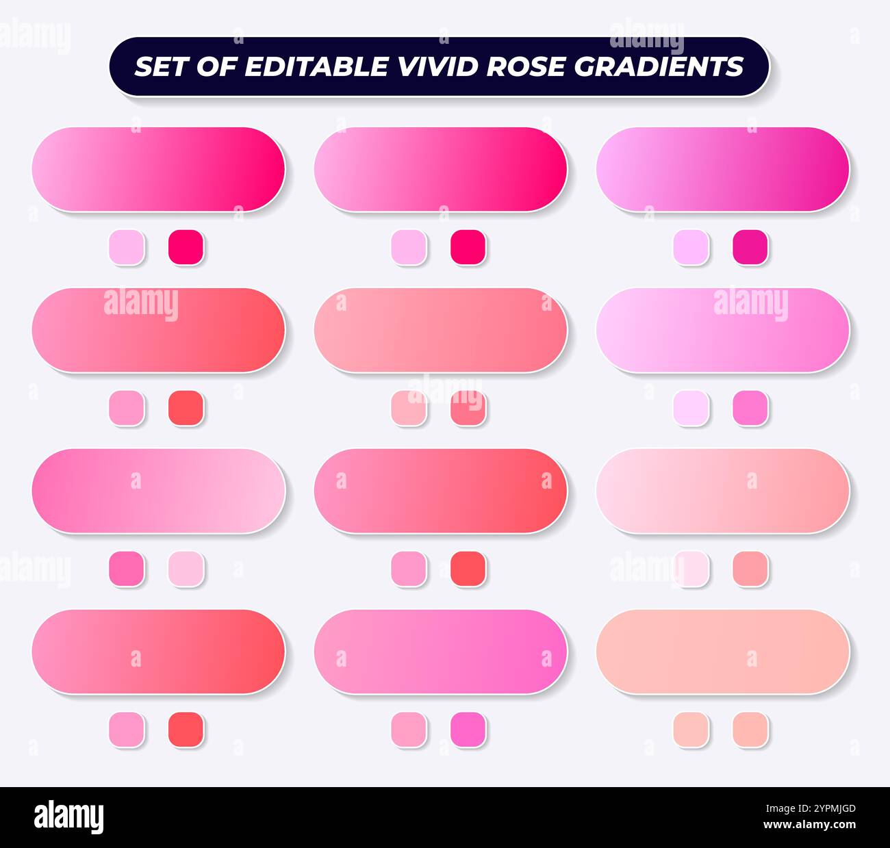 Collection of rose gradients vector illustrations Stock Vector Image ...