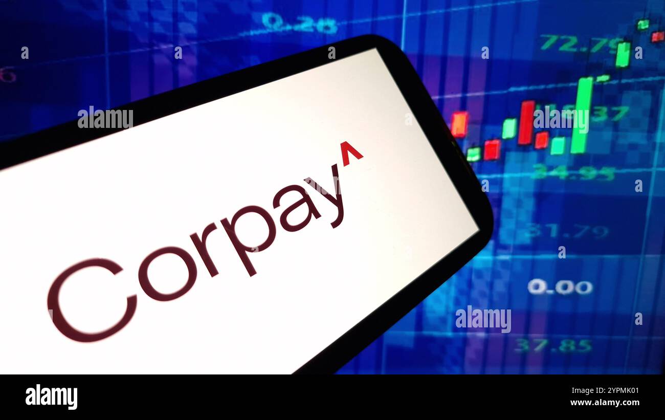 Konskie, Poland - November 30, 2024: Corpay company logo displayed on ...