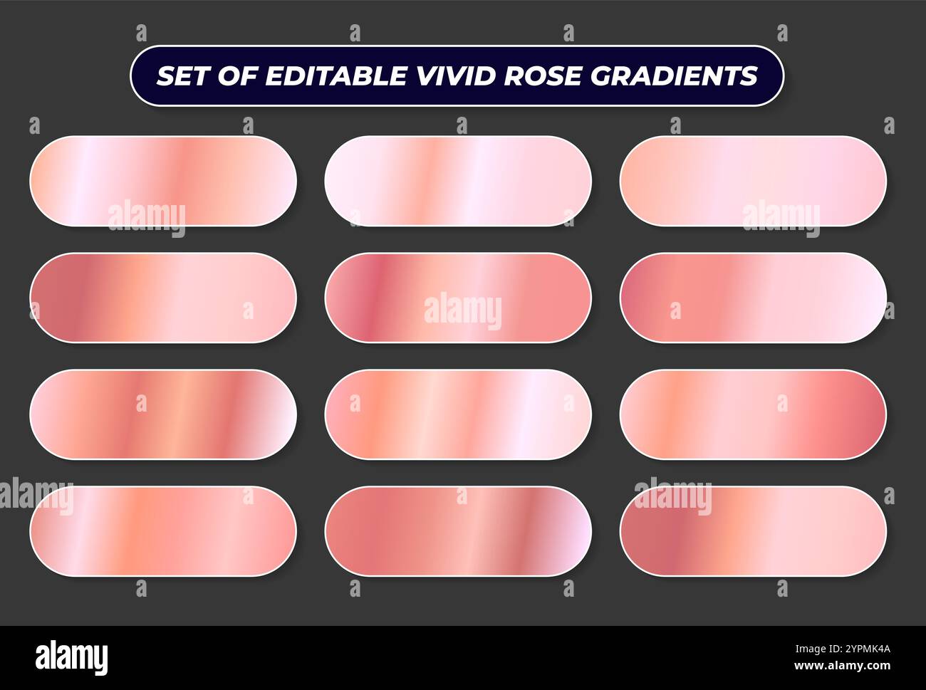 Collection of rose gradients vector illustrations Stock Vector Image ...
