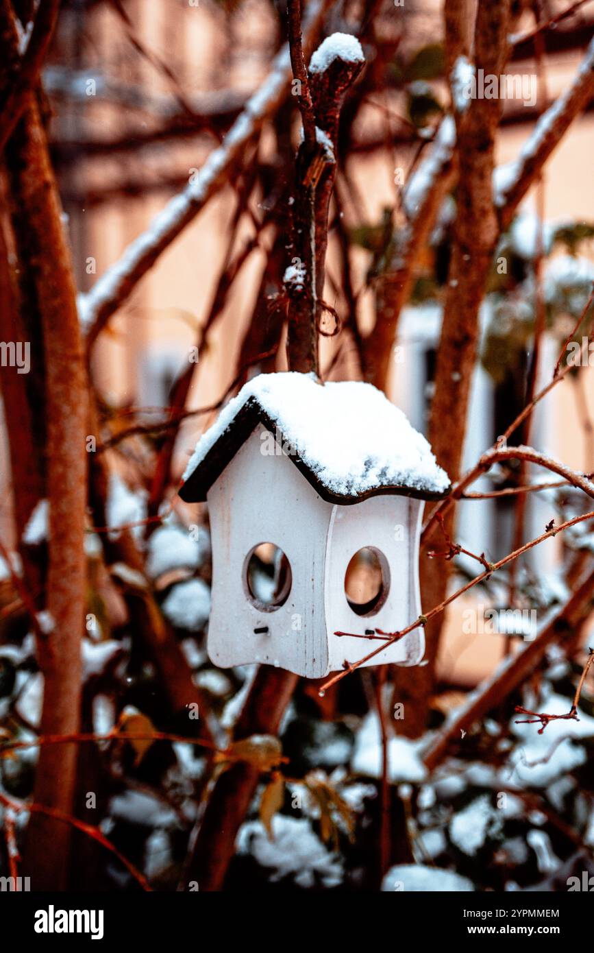 Snowy rooftops of traditional Danish buildings near Hans Christian ...