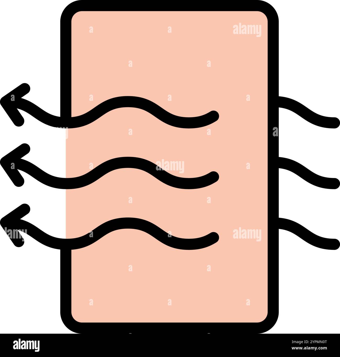 Air filter with waves effect. Antibacterial, dust, solid particle ...