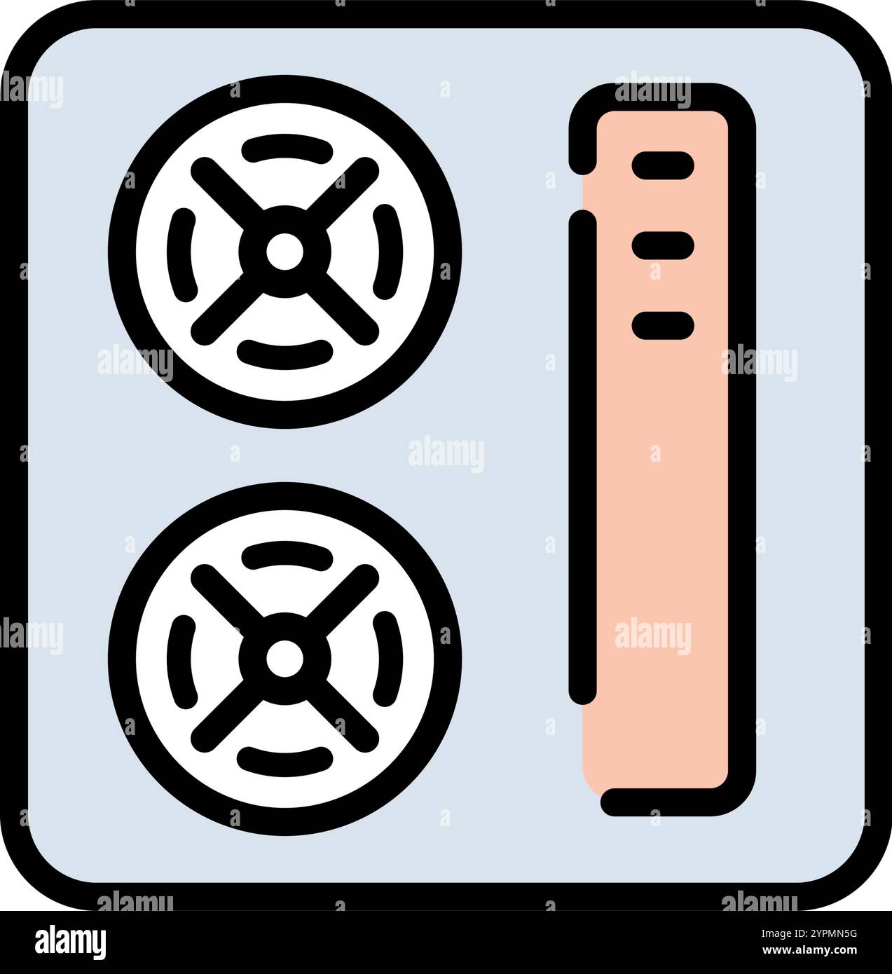 Concept industrial HVAC blower system color icon. Air Conditioning sign ...