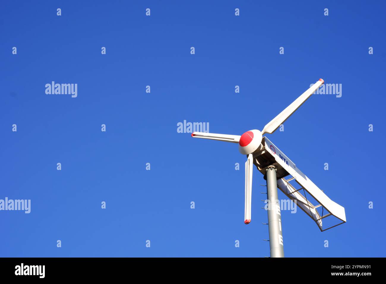 Wind turbine to produce electricity with clear sky at the background ...