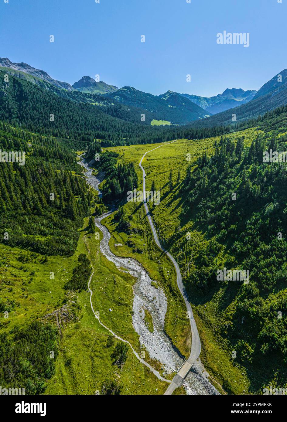Magnificent high alpine landscape in the Arlberg region near the source ...