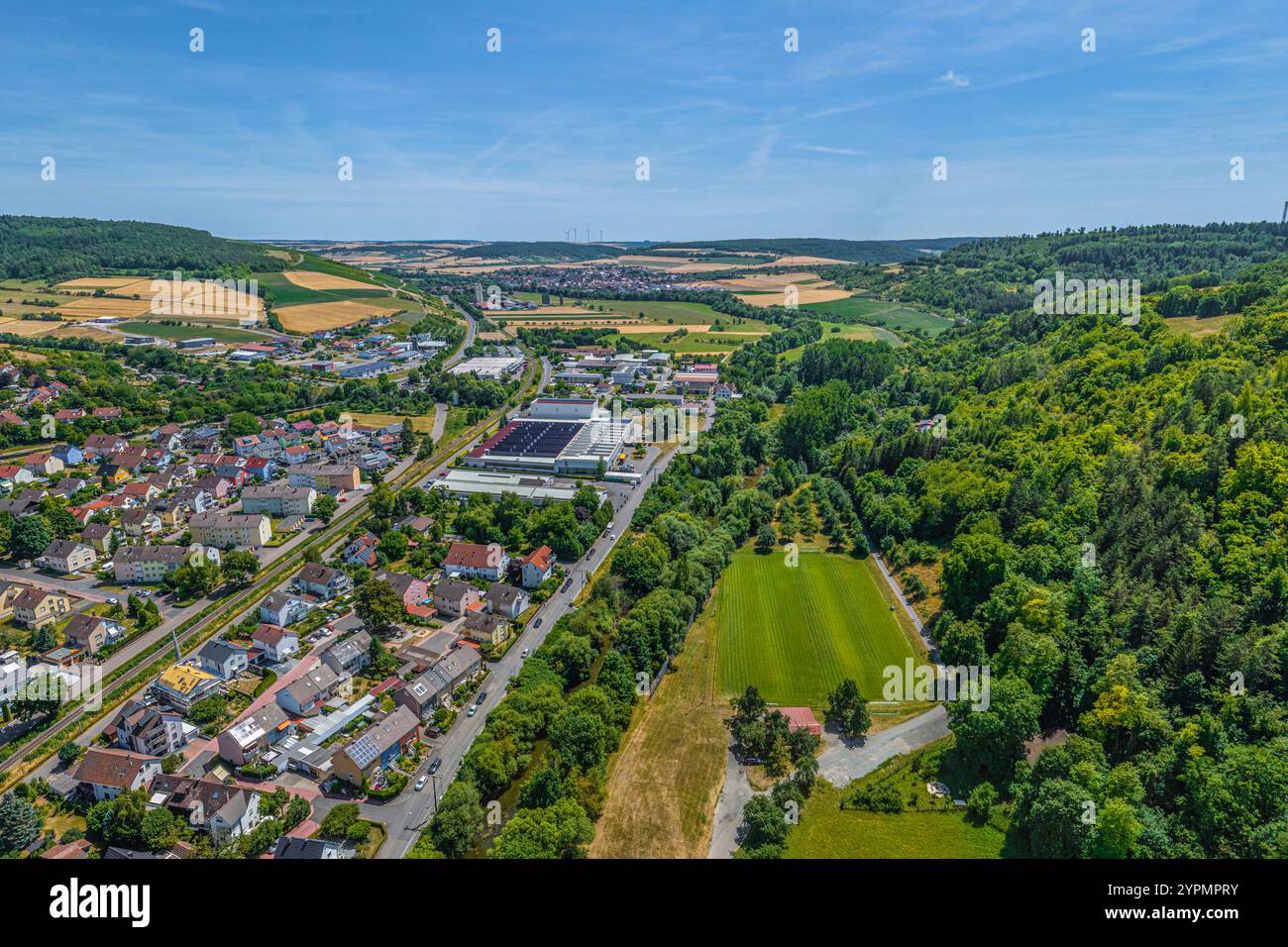 Aerial view village igersheim castle hi-res stock photography and ...