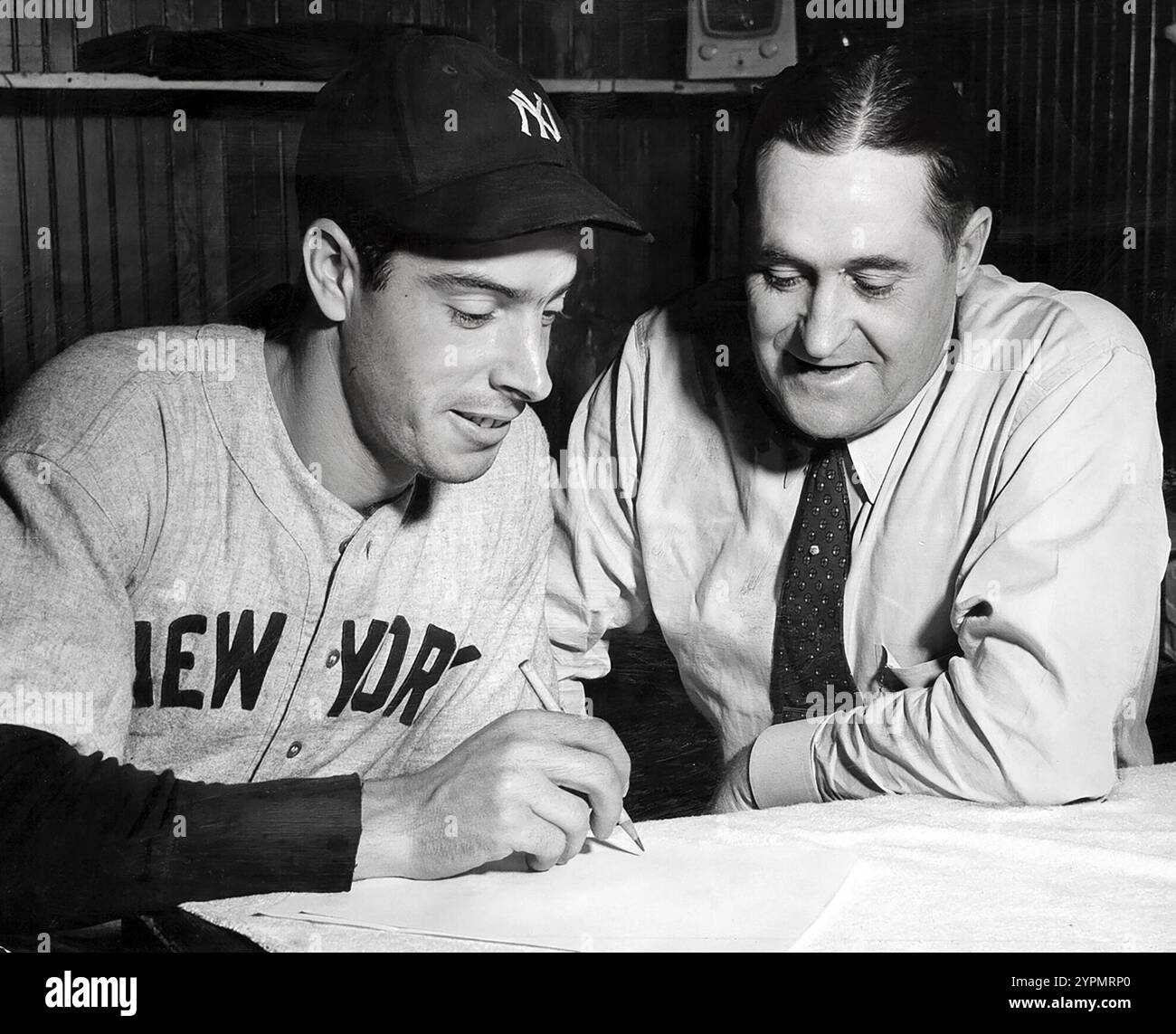 Joe DiMaggio and New York Yankee manager Joe McCarthy, July 15, 1941 ...