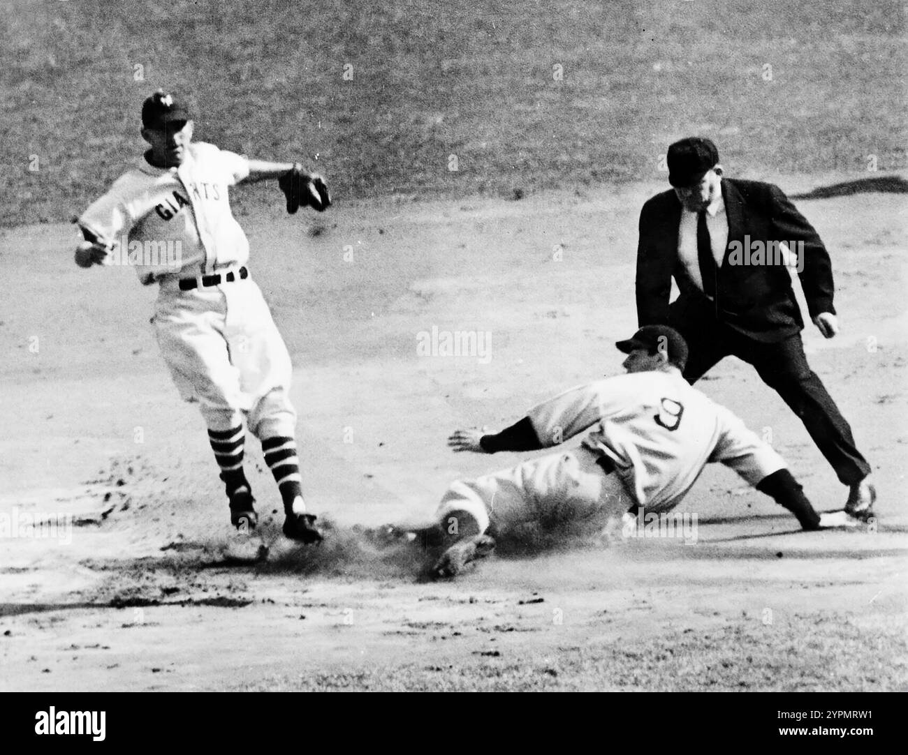New York Yankees - The Rookie Joe DiMaggio gliding and wearing number 9 ...