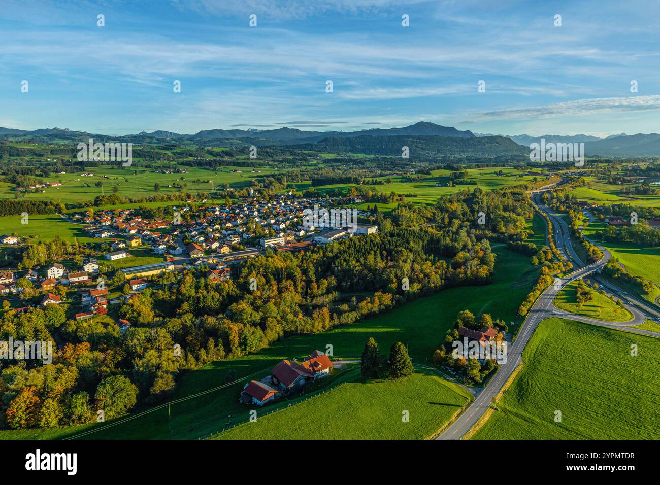 The Waltenhofen region in the Allgäu lake district in Oberallgäu from ...