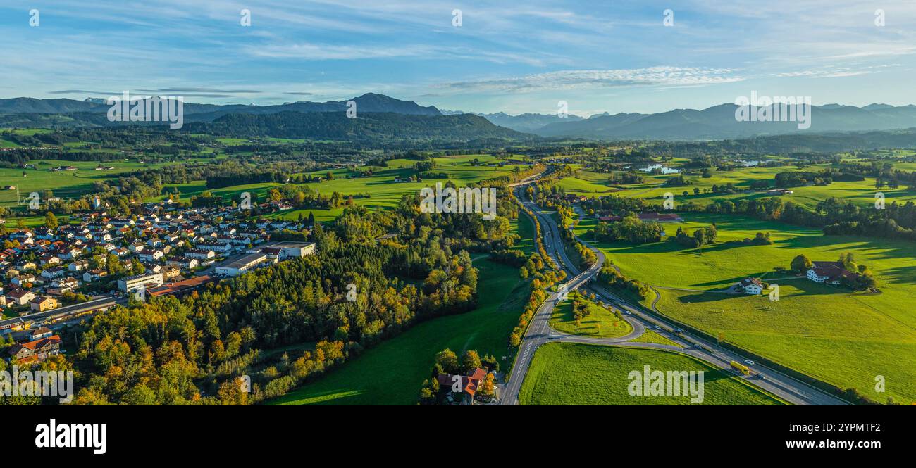 The Waltenhofen region in the Allgäu lake district in Oberallgäu from ...