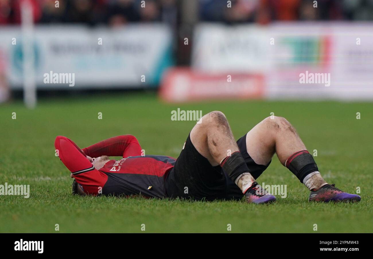 Kettering Town's Aaron Jay Powell reacts following the Emirates FA Cup ...