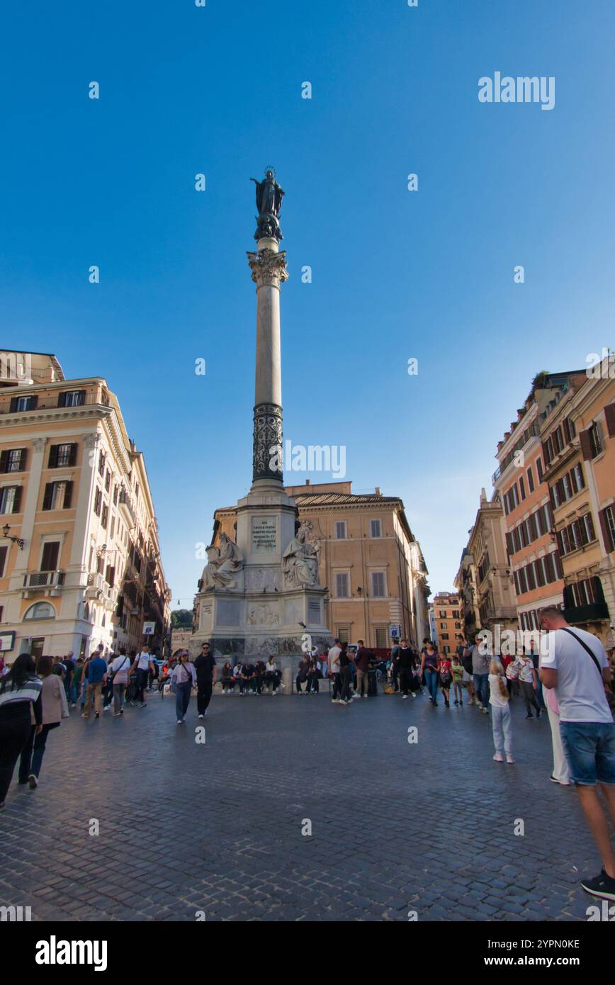 Rome, Italy - November 1, 2024: Column of the Immaculate Conception ...