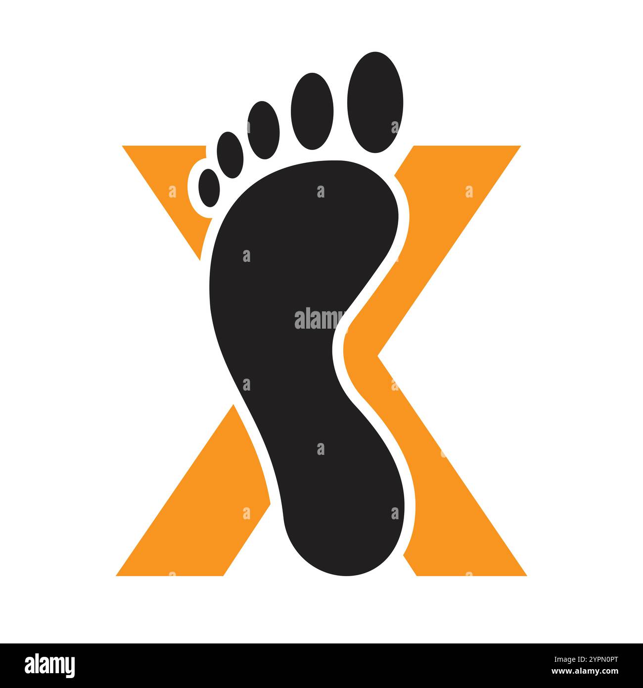 Initial Letter X Foot Logo Design Concept For Step Symbol Vector Sign ...