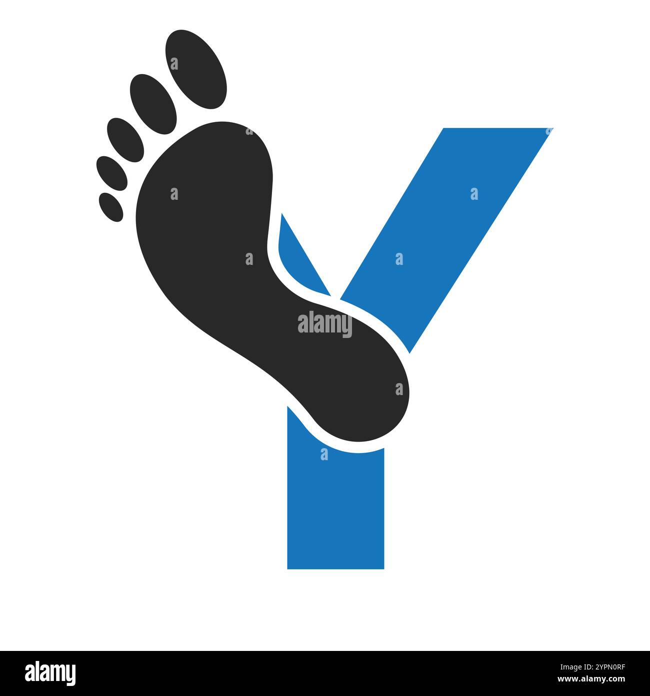 Initial Letter Y Foot Logo Design Concept For Step Symbol Vector Sign ...
