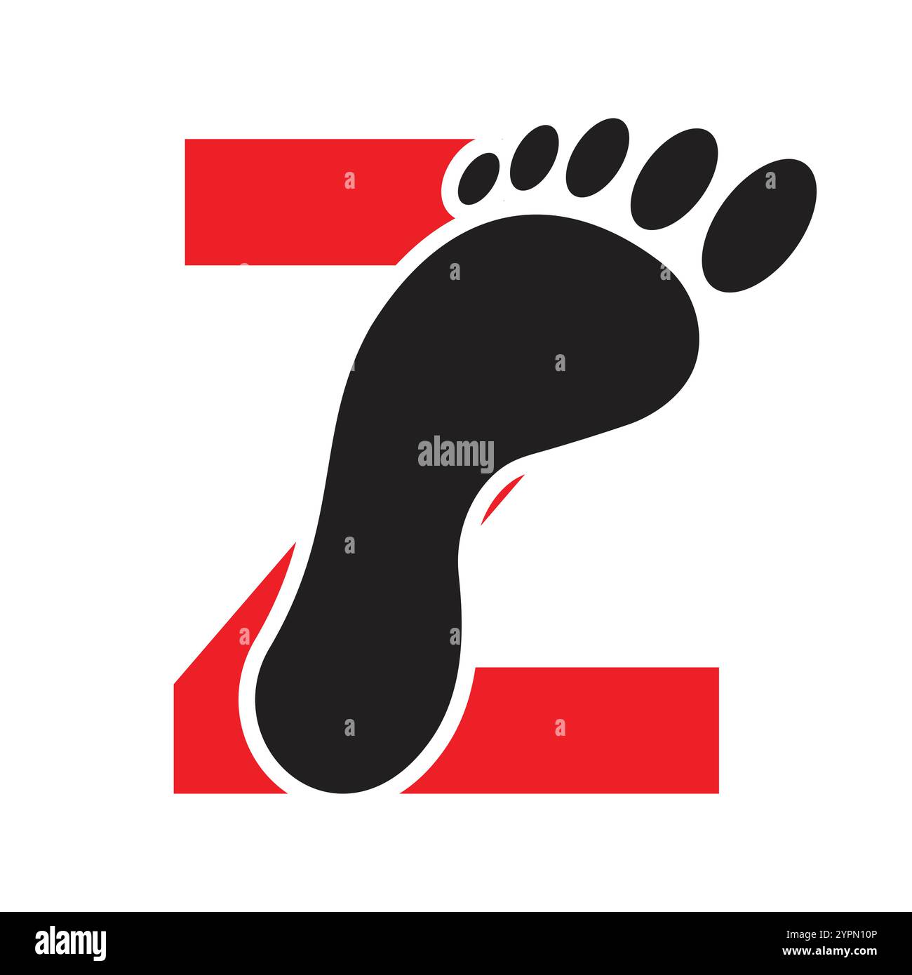 Initial Letter Z Foot Logo Design Concept For Step Symbol Vector Sign ...