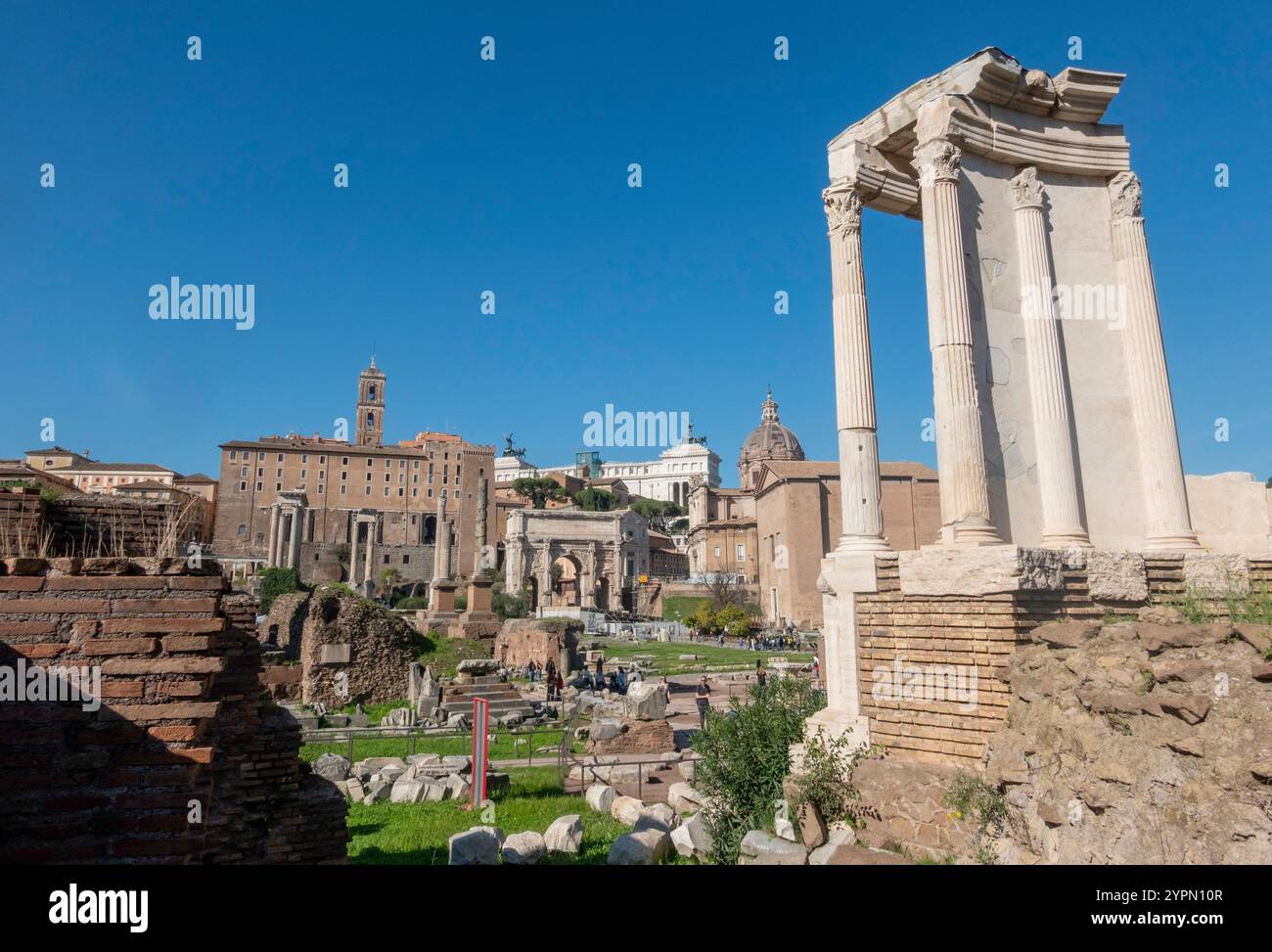 Rome, Italy - November 4, 2024: Stunning view of The Roman Forum, a ...