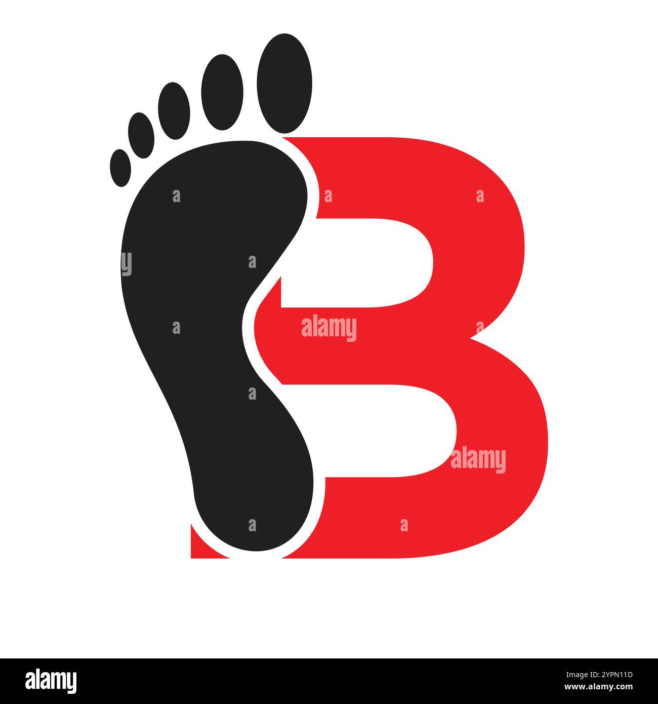 Initial Letter B Foot Logo Design Concept For Step Symbol Vector Sign ...