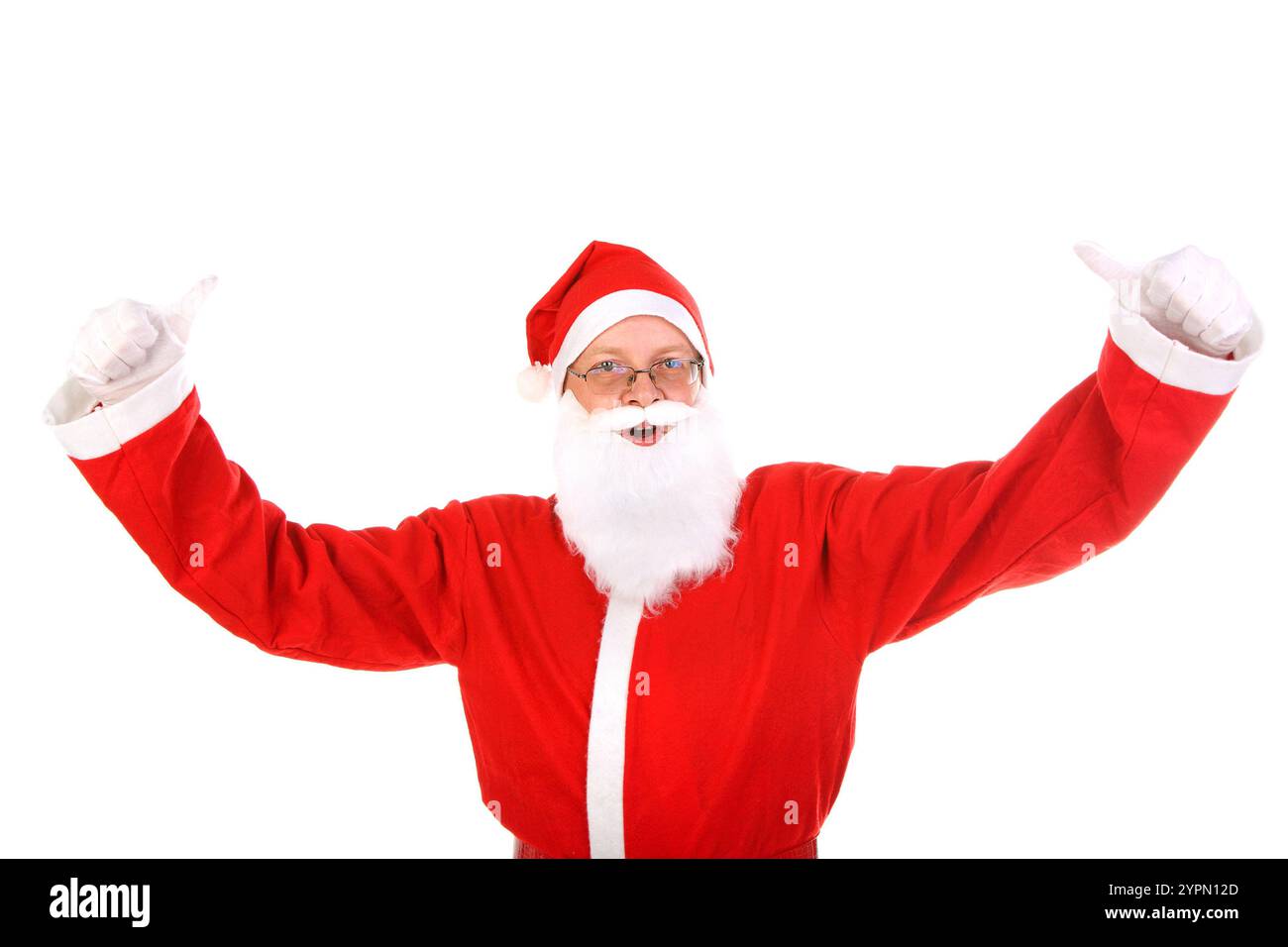 santa claus with hands up Stock Photo - Alamy