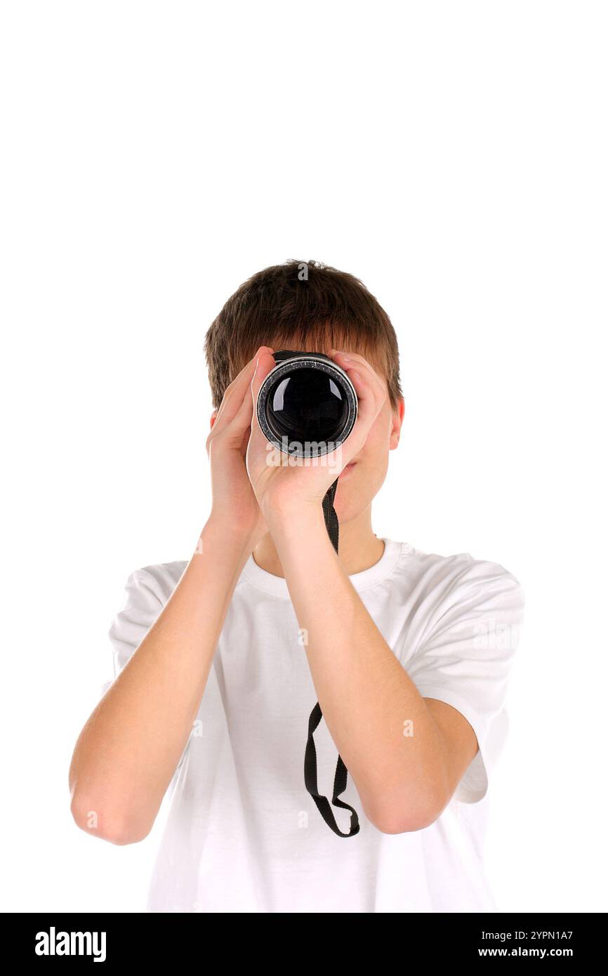 teenager with monocle front view Stock Photo - Alamy