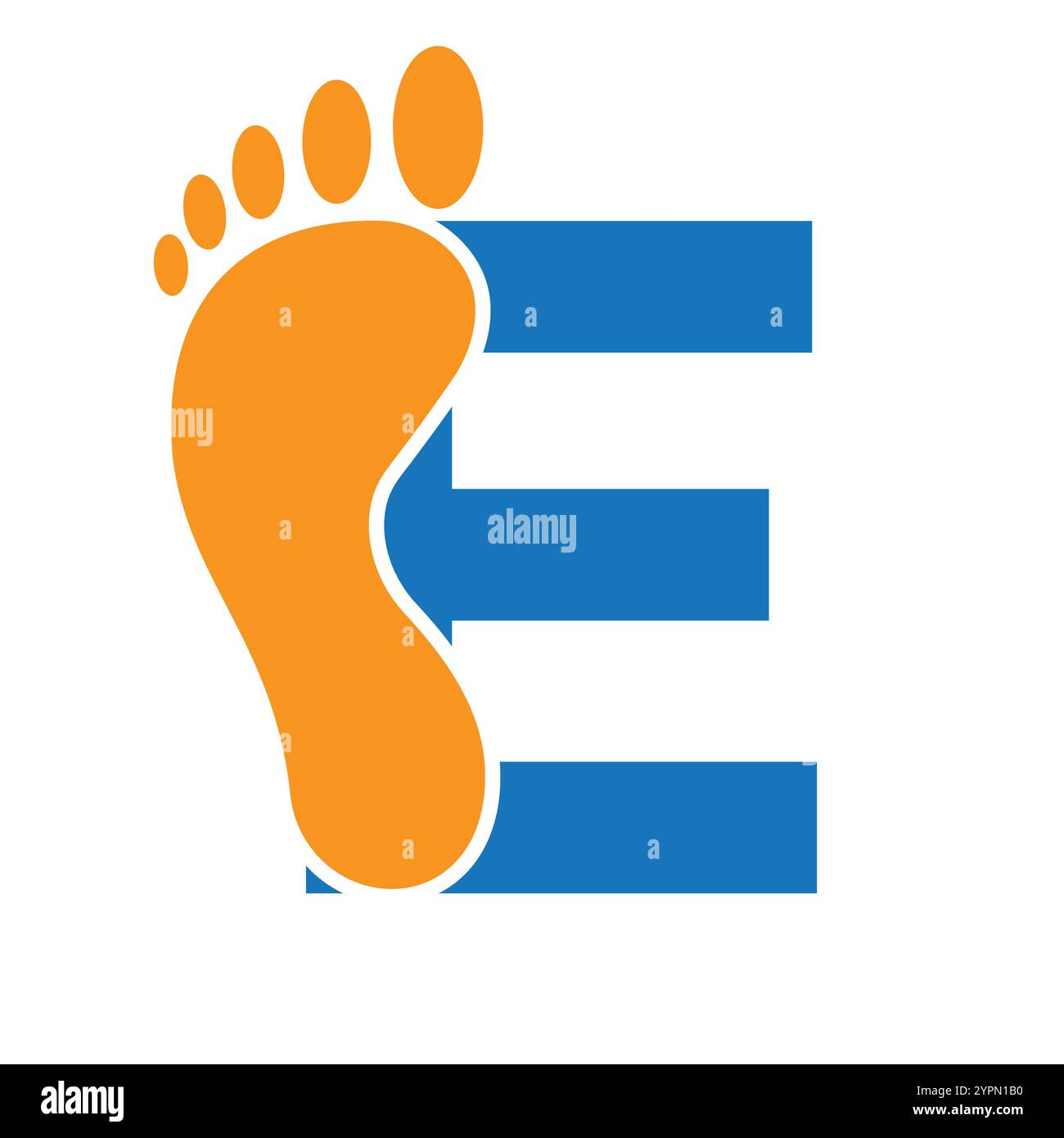 Initial Letter E Foot Logo Design Concept For Step Symbol Vector Sign ...