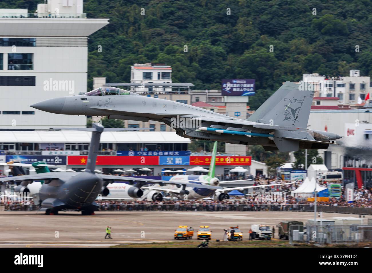 A Chinese People's Liberation Army Navy Shenyang J-15T aircraft carrier ...