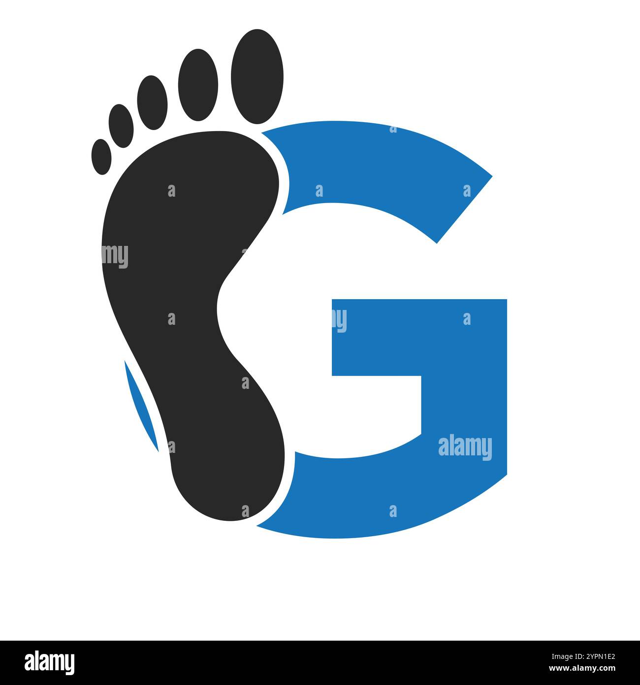Initial Letter G Foot Logo Design Concept For Step Symbol Vector Sign ...