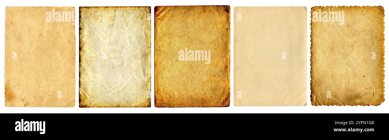 old papers pages set isolated on the white Stock Photo - Alamy