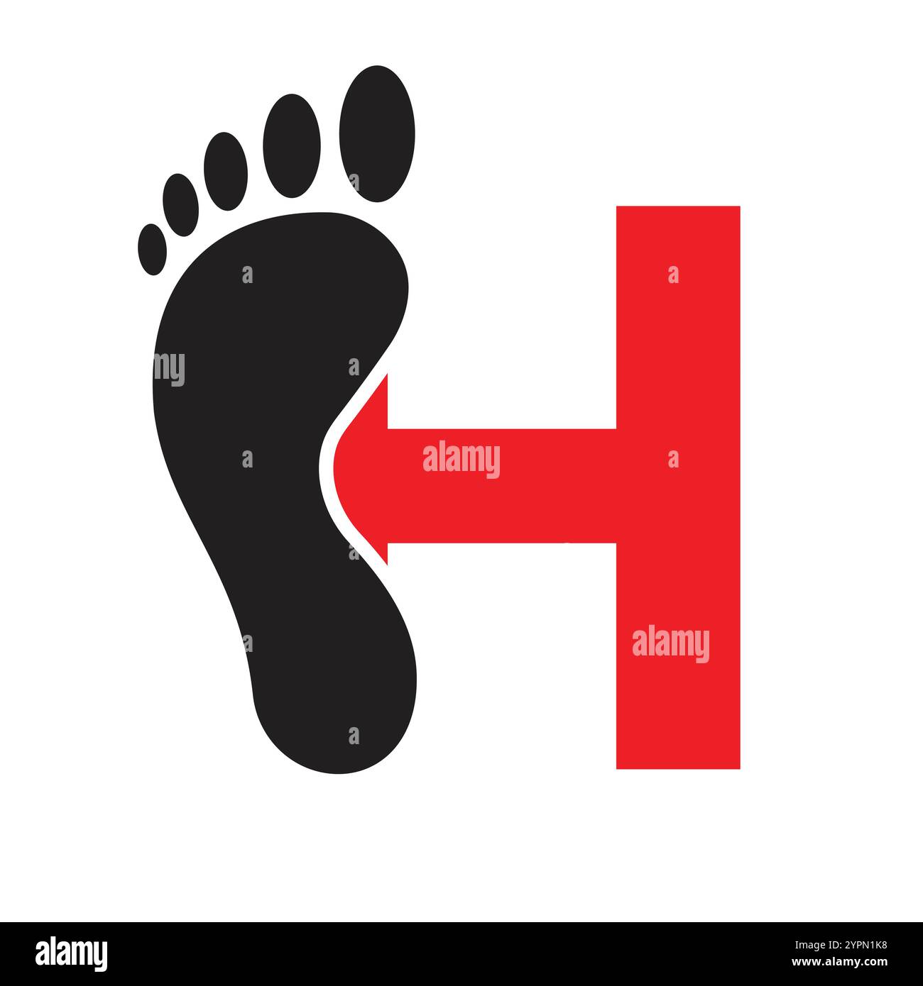 Initial Letter H Foot Logo Design Concept For Step Symbol Vector Sign ...