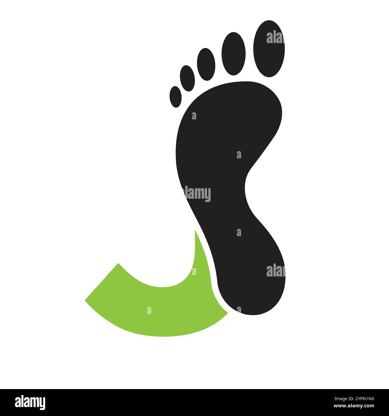 Initial Letter J Foot Logo Design Concept For Step Symbol Vector Sign ...