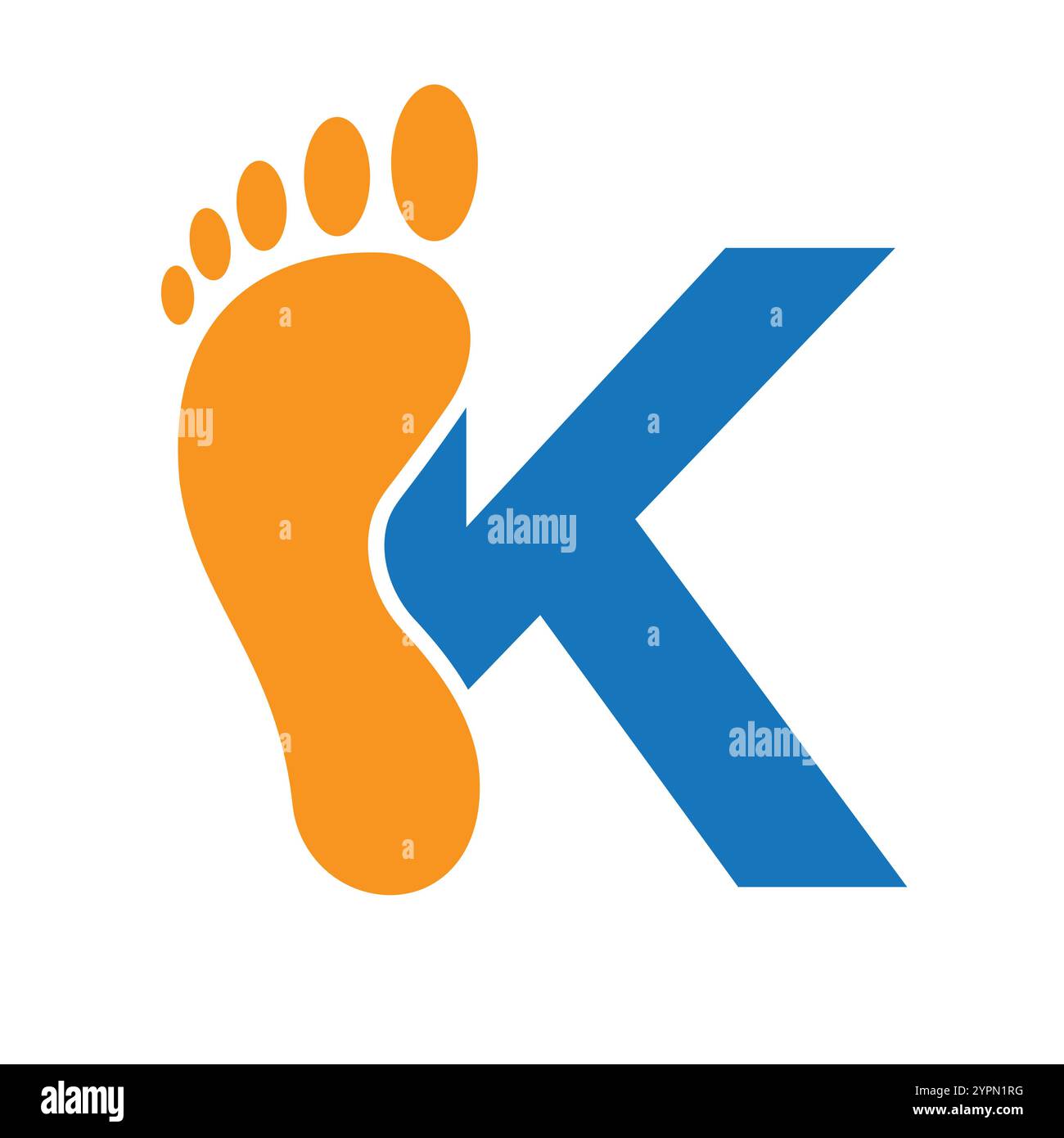 Initial Letter K Foot Logo Design Concept For Step Symbol Vector Sign ...
