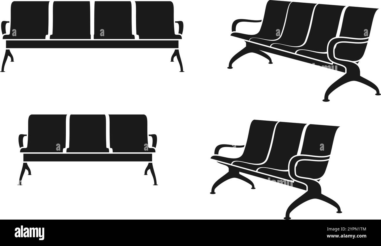 office waiting chair icon set vector illustration isolated on white background Stock Vector ...