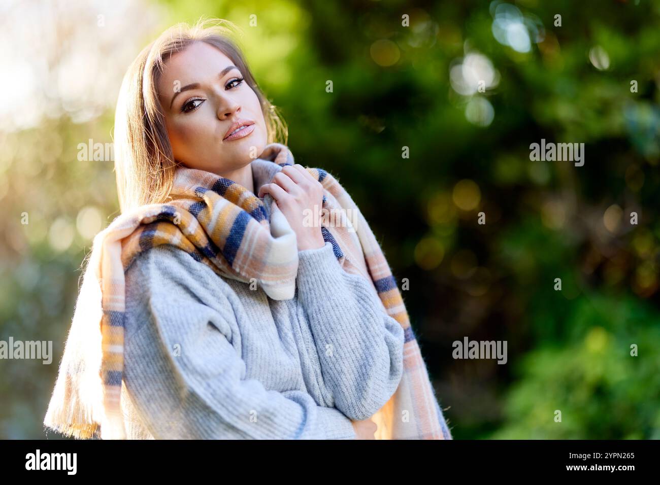 Attractive woman outdoors Stock Photo - Alamy