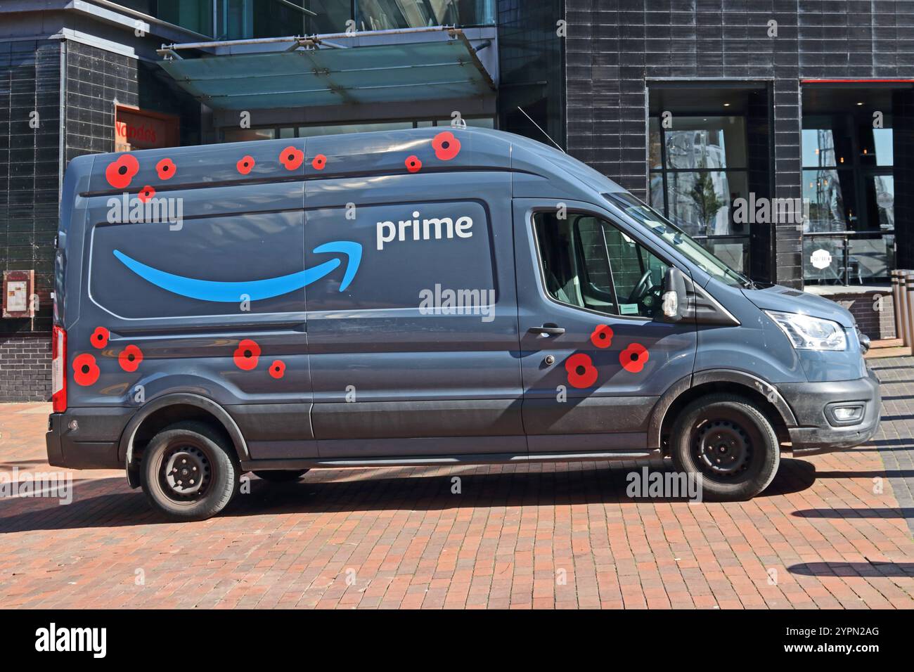Amazon Prime Ford Transit delivery van, Salford Quays Stock Photo - Alamy