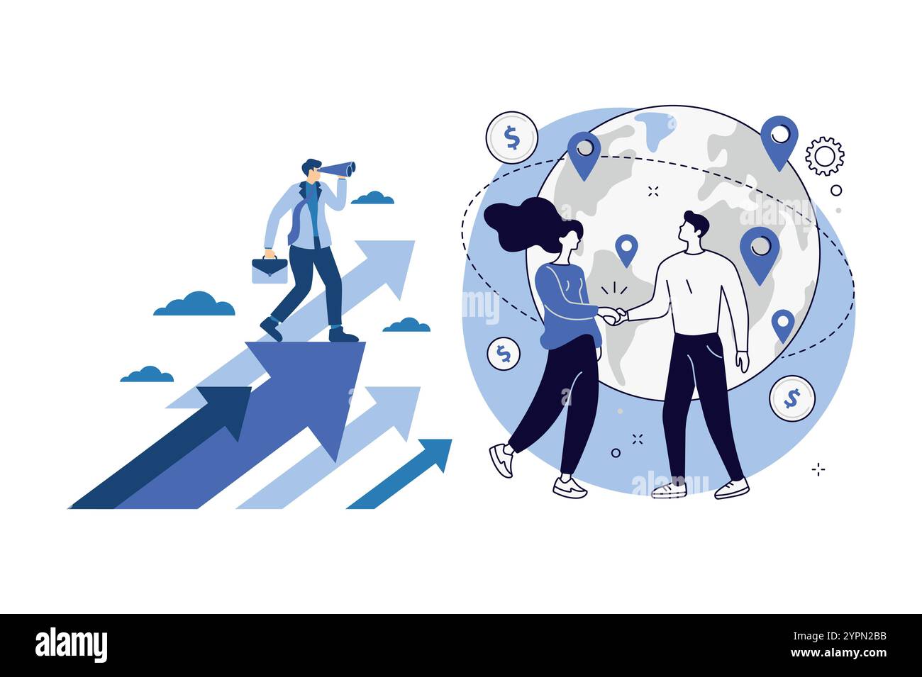 Modern Business Art Illustration Design With White Background Stock ...