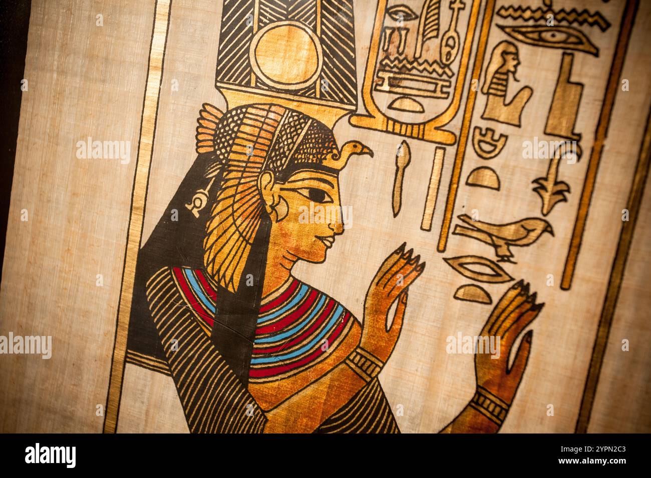 reproduction of ancient egyptian art on real papyrus Stock Photo - Alamy