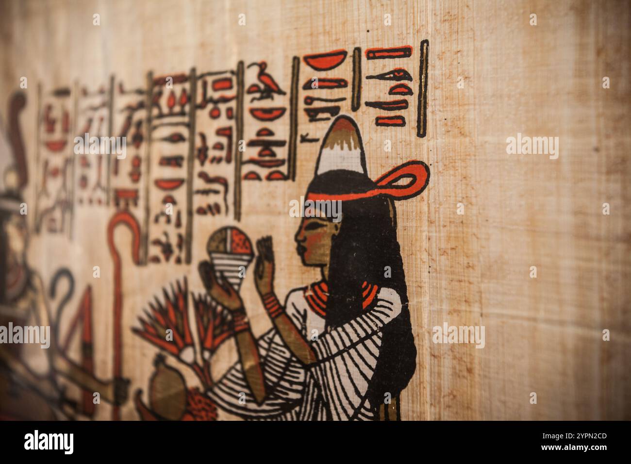 reproduction of ancient egyptian art on real papyrus Stock Photo - Alamy