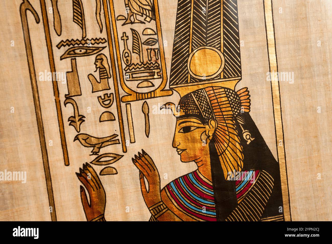 reproduction of ancient egyptian art on real papyrus Stock Photo - Alamy