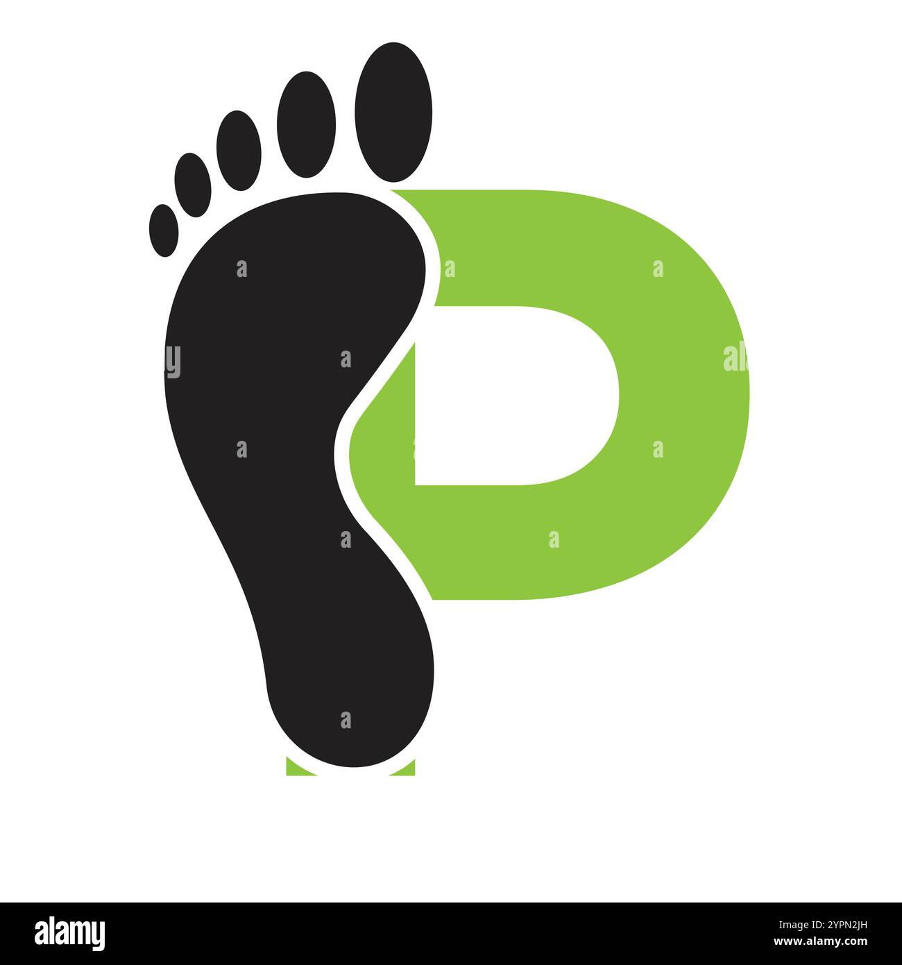 Initial Letter P Foot Logo Design Concept For Step Symbol Vector Sign ...