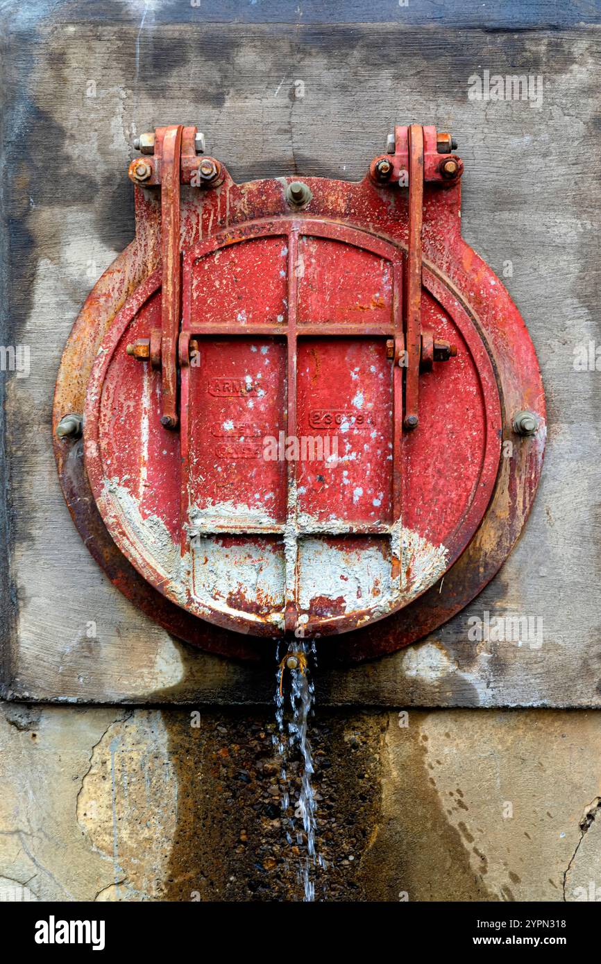 Drain outlet on on the Grand River, Cambridge Ontario Canada Stock ...