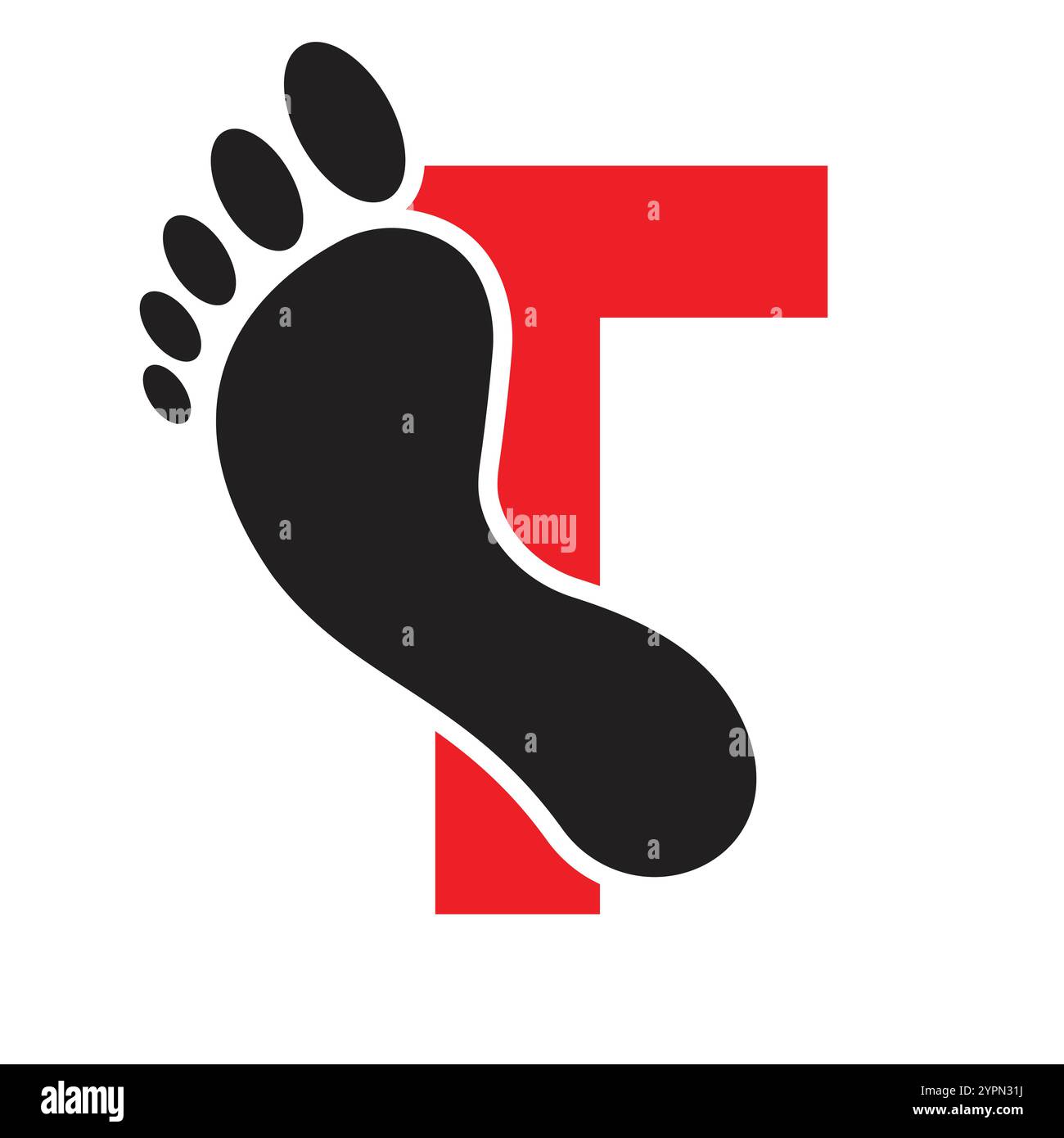 Initial Letter T Foot Logo Design Concept For Step Symbol Vector Sign ...