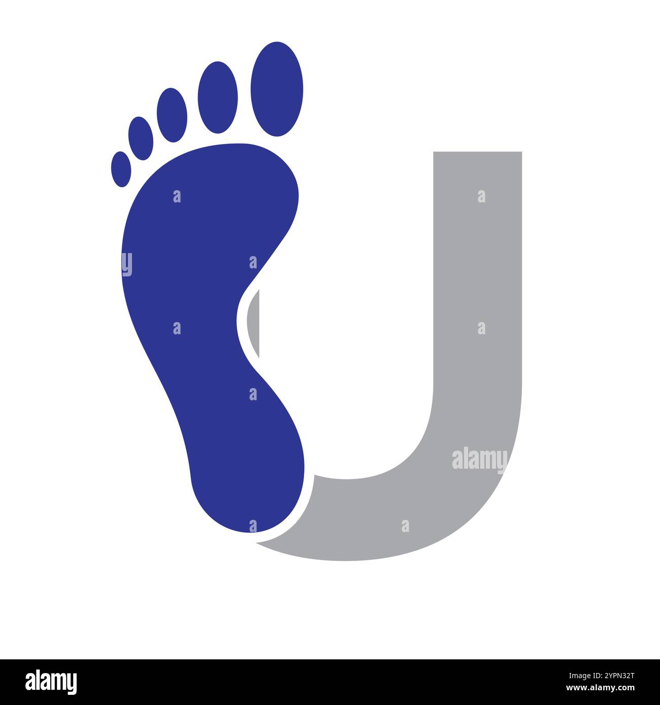 Initial Letter U Foot Logo Design Concept For Step Symbol Vector Sign ...