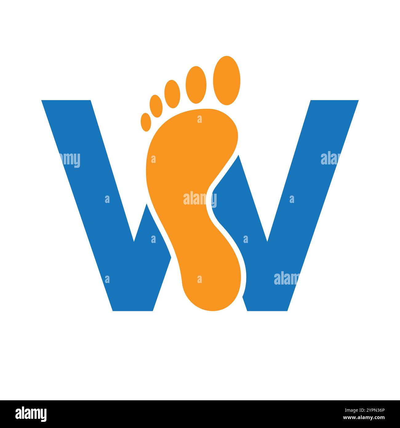 Initial Letter W Foot Logo Design Concept For Step Symbol Vector Sign ...