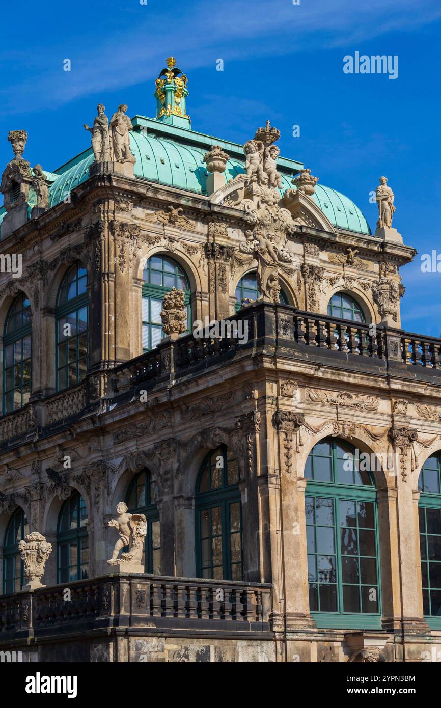 Architectural details at public spaces of Zwinger palace, Dresden ...