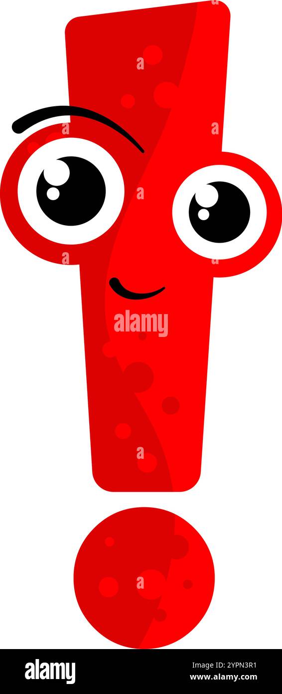 exclamation mark, warnings - cartoon, kawaii Stock Vector Image & Art ...