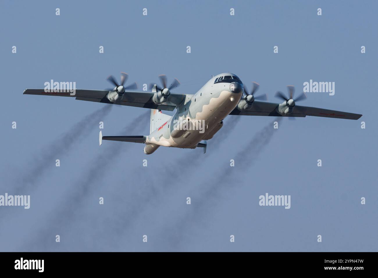 A Chinese People's Liberation Army Air Force Shaanxi Y-9 military ...