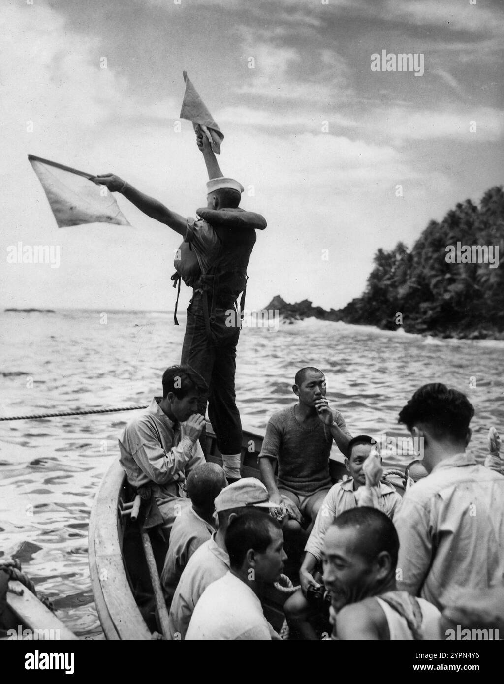 Repatriation of Japanese "holdouts" on Anatahan Island, part of ...